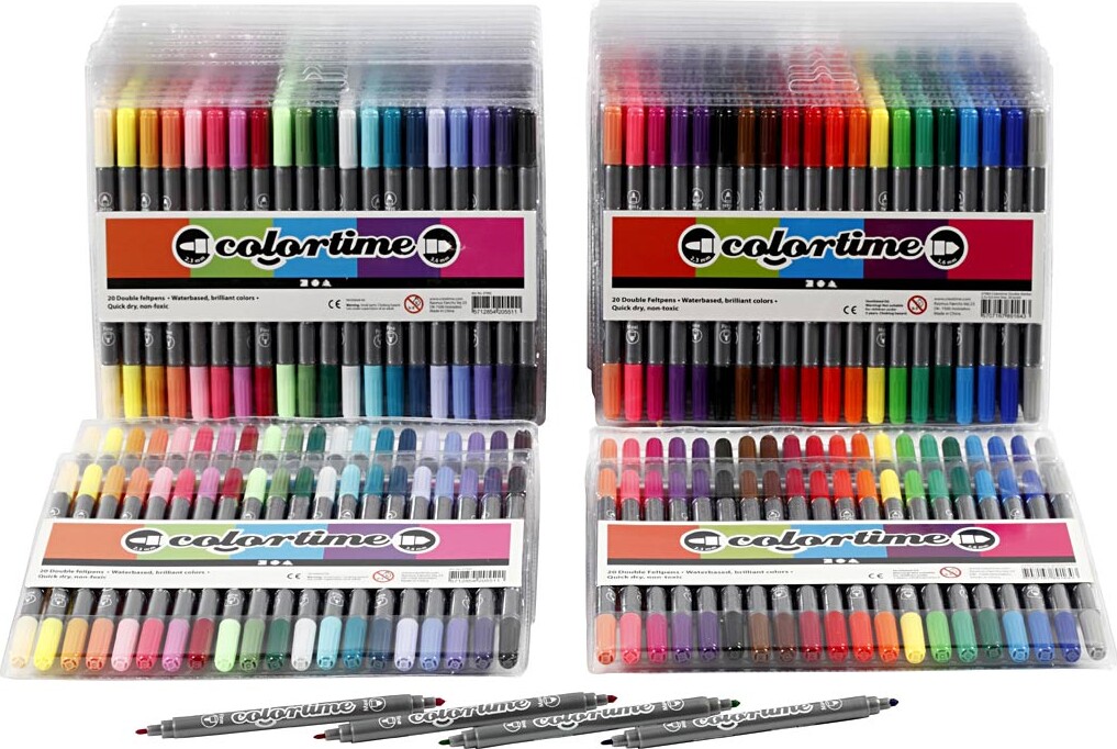 Køb Dobbelt Tusser - Vandbaserede - 2,3+3,6 Mm - 24 Pakker fra ...