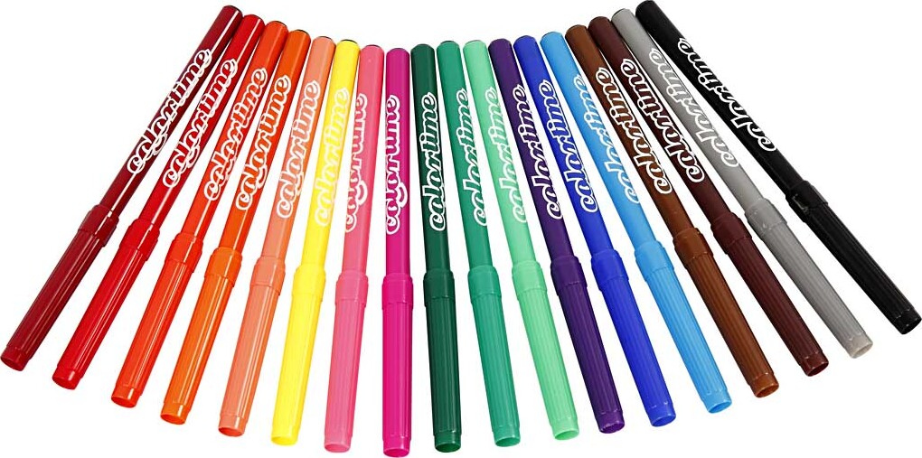 Køb Tusser - Vandbaserede - Tykkelse 2 Mm - Flere Farver - 18 Stk fra ...