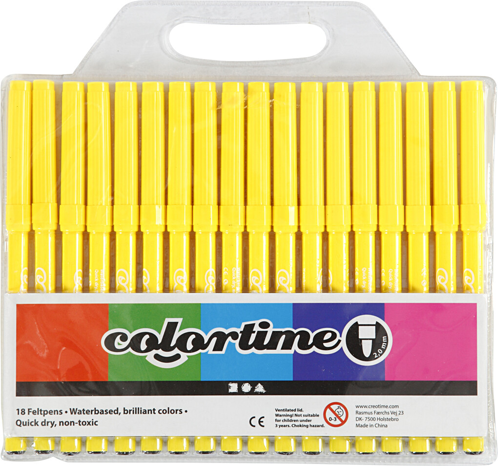 Køb Tusser - Vandbaserede - Tykkelse 2 Mm - Citrongul - 18 Stk fra ...