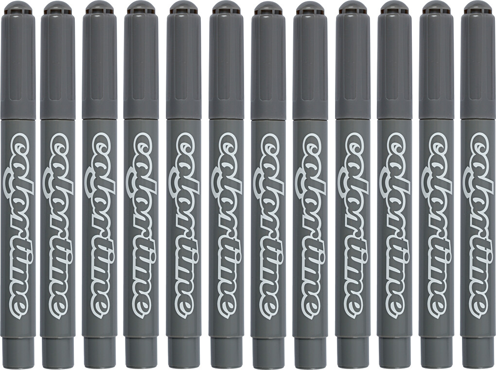 Køb Tusser - Vandbaserede - Tykkelse 5 Mm - Grå - 12 Stk fra Colortime ...