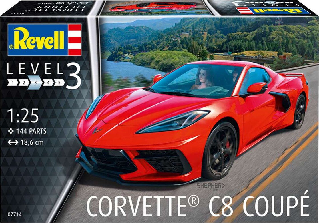 Køb Revell - Corvette C8 Coupé Bil Byggesæt - 1:24 - Level 3 - 07714 ...