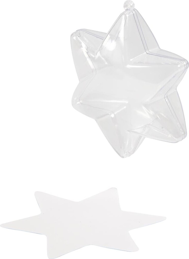 Deko-stjerne - H 10 Cm - Transparent - 5 Stk | Se tilbud og køb på Gucca.dk
