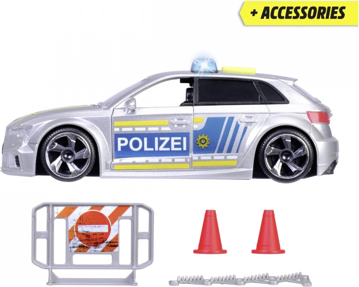 Dickie Toys - Politibil Legetøj Med Lyd Og Lys - Audi Rs3 | Se tilbud og køb på Gucca.dk