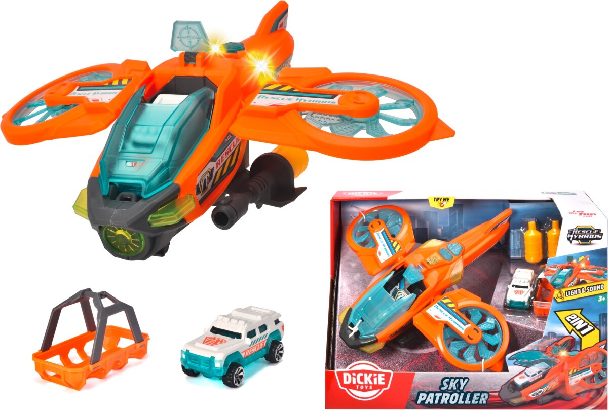 Dickie Toys - Rescue Hybrids - Robot Legetøjs Fly - Sky Patroller | Se ...