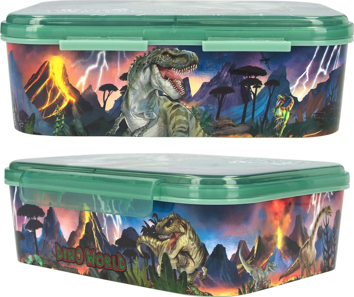 Køb Dinosaur Madkasse Med 3 Rum - Reflector - Dino World fra Depesche ...