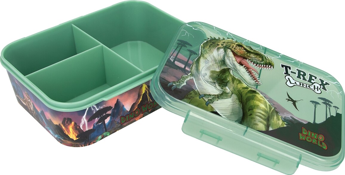 Køb Dinosaur Madkasse Med 3 Rum - Reflector - Dino World fra Depesche ...