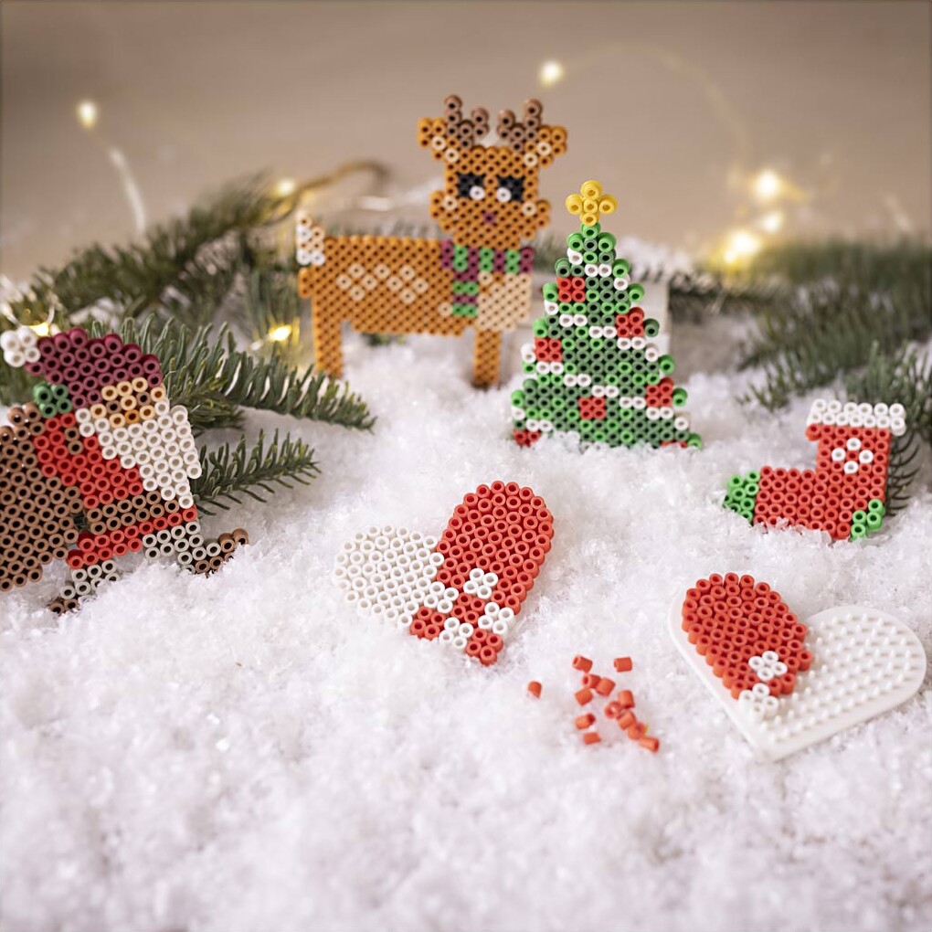 Rør Perler Julepynt Diy Kit - Julesok - Julehjerte - Juletræ Og Rensdyr ...