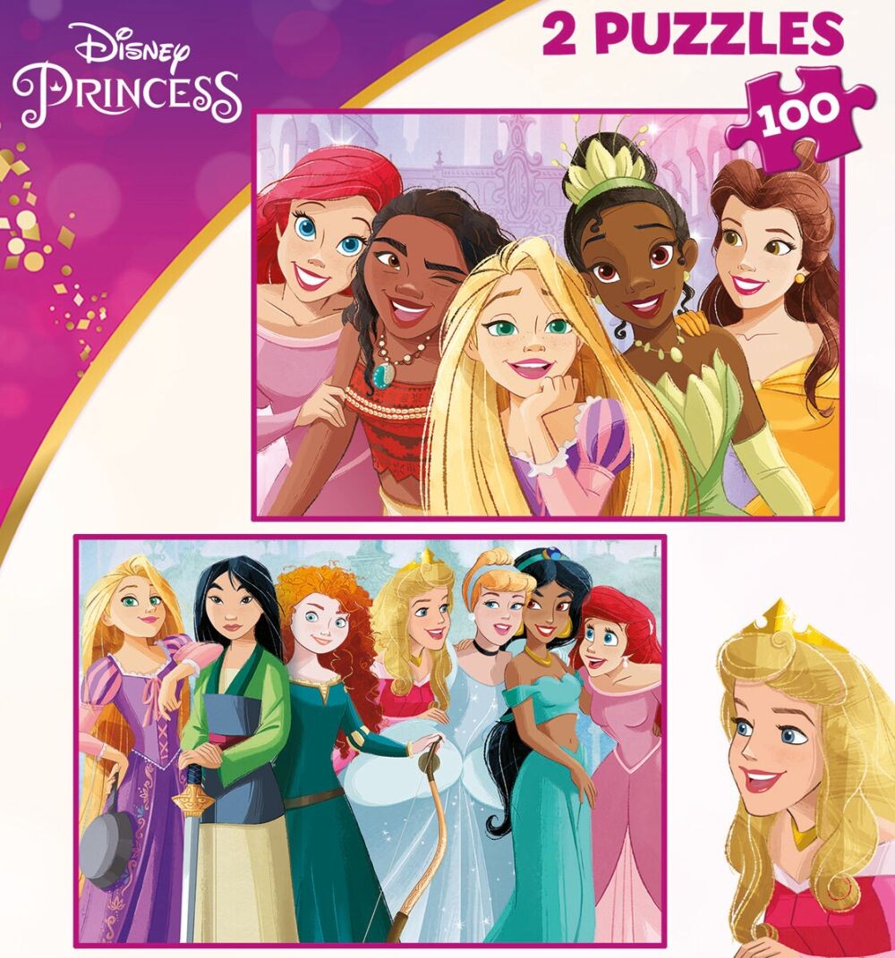 Educa - Puslespil I Træ Med 2x100 Brikker - Disney Prinsesser | Se ...