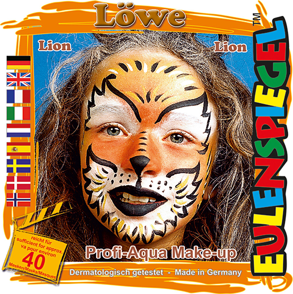 Køb Eulenspiegel Ansigtsmaling - Sminkesæt - Løve - 4 Farver - Gucca.dk