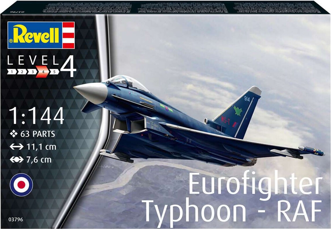 Køb Revell - Eurofighter Typhoon Raf Modelfly - 1:144 - Level 4 - 03796 ...