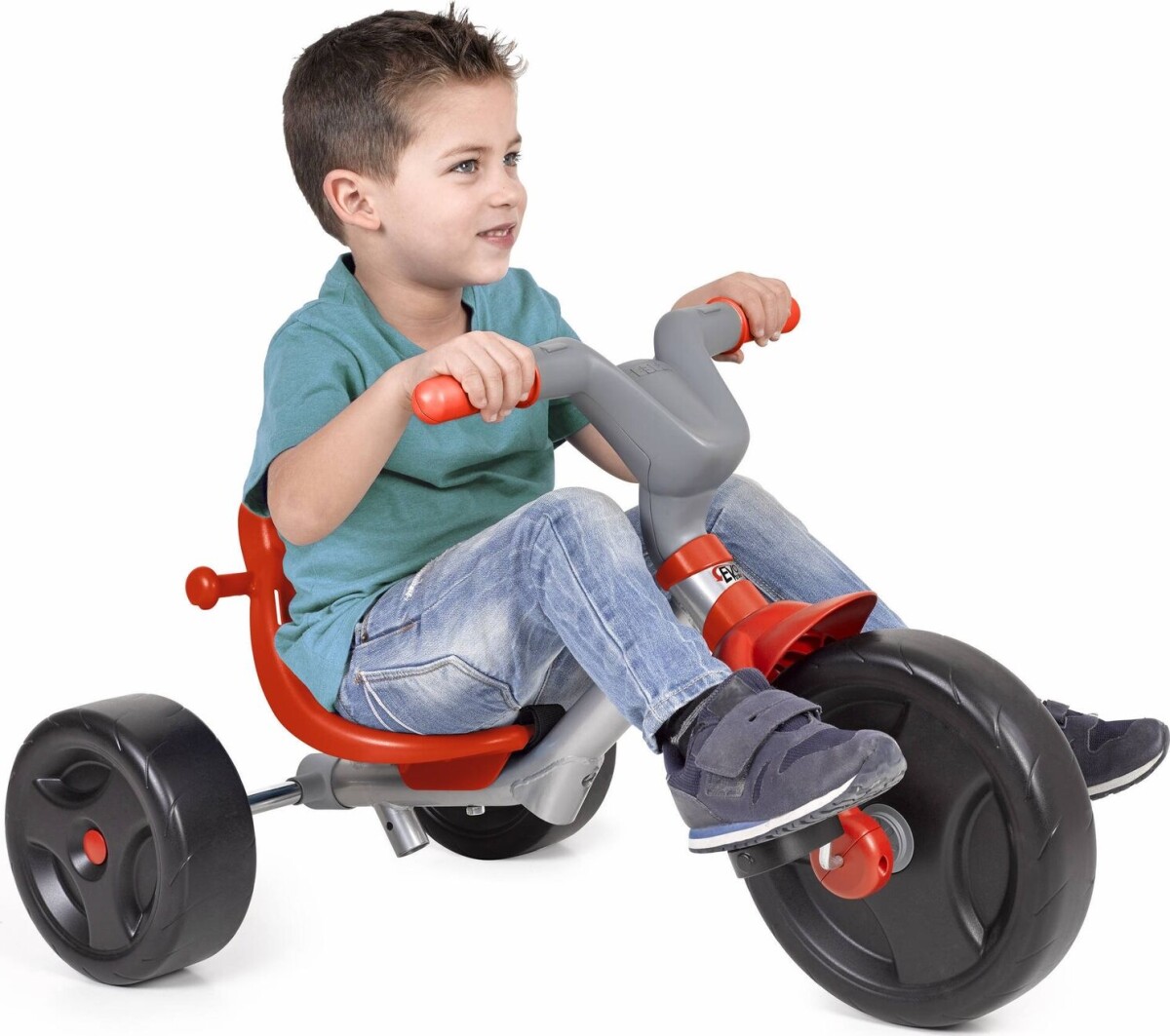 Rød Trehjulet Cykel Til Børn - Med Lad, Stoftaske Og Håndtag | Se ...