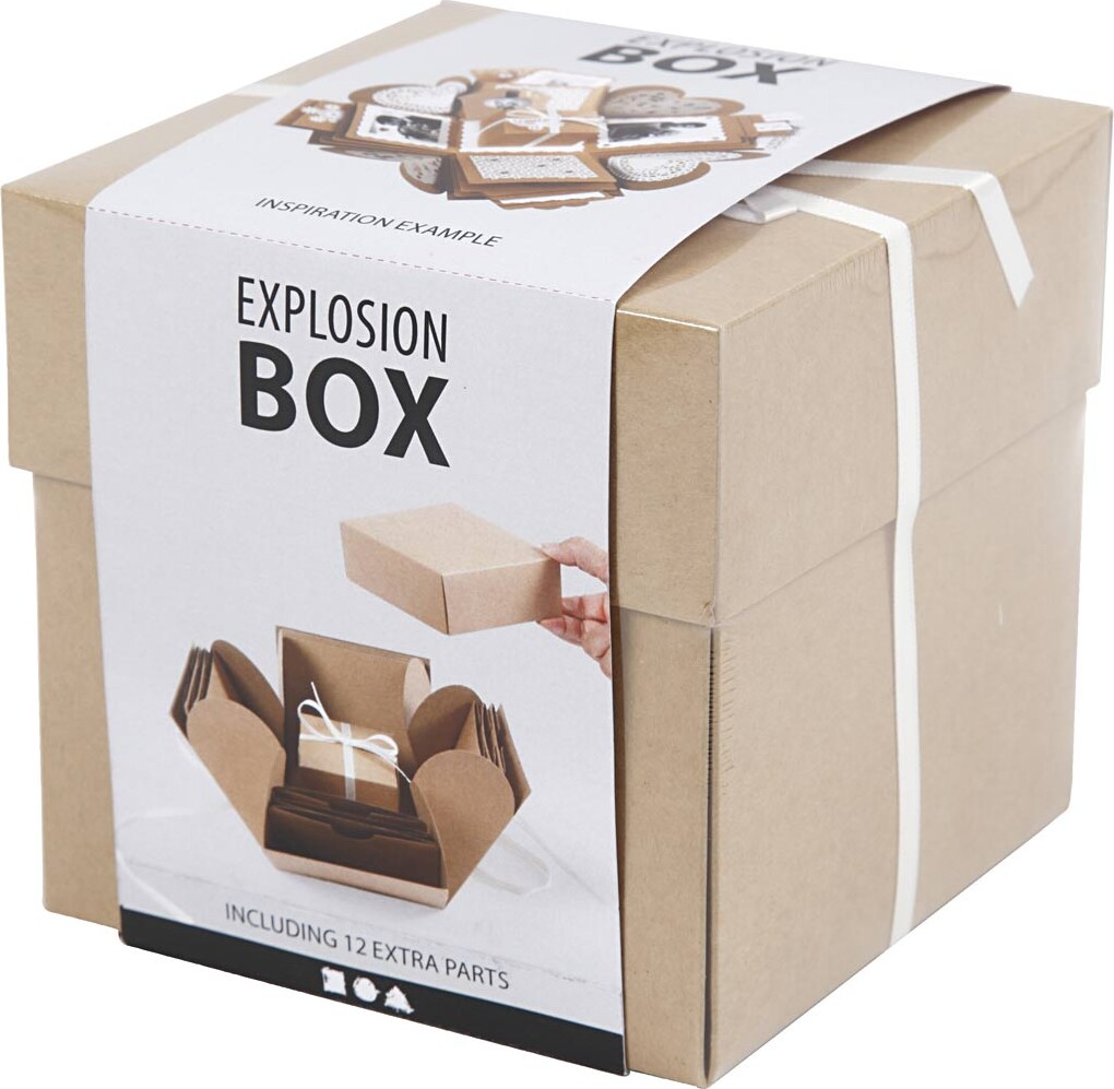 Explosion Box - Str. 7x7x7,5+12x12x12 Cm - Natur - 1 Stk | Se tilbud og ...