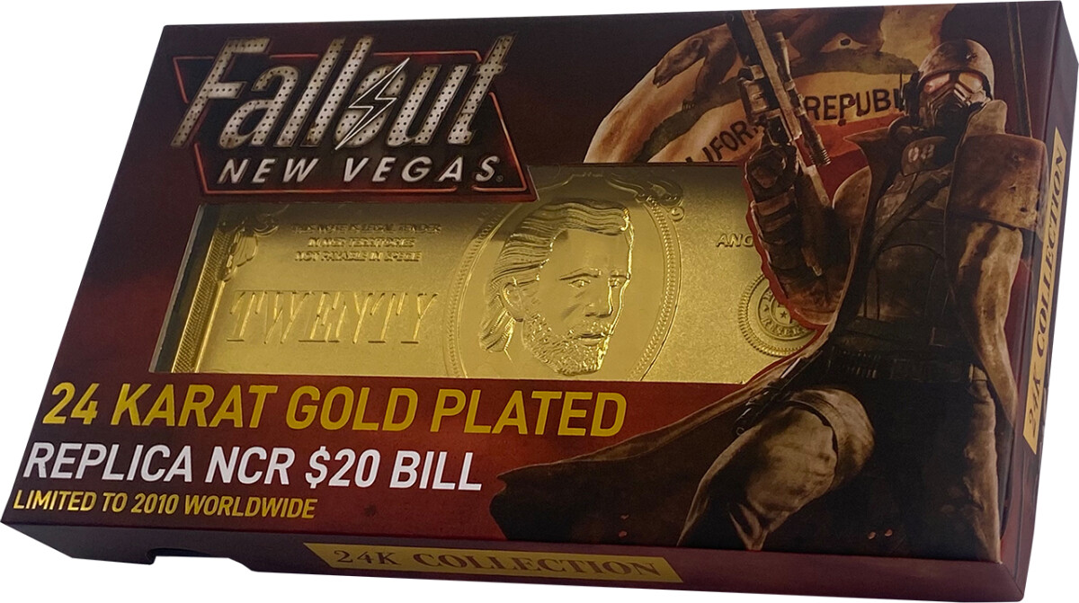 Fallout New Vegas Limited Edition 24k Gold Plated Replica Ncr $20 Bill ...