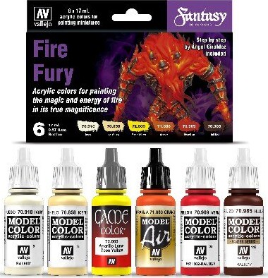 Vallejo - Model Color Maling Sæt - Fire Fury - 6x17 Ml | Se tilbud og ...