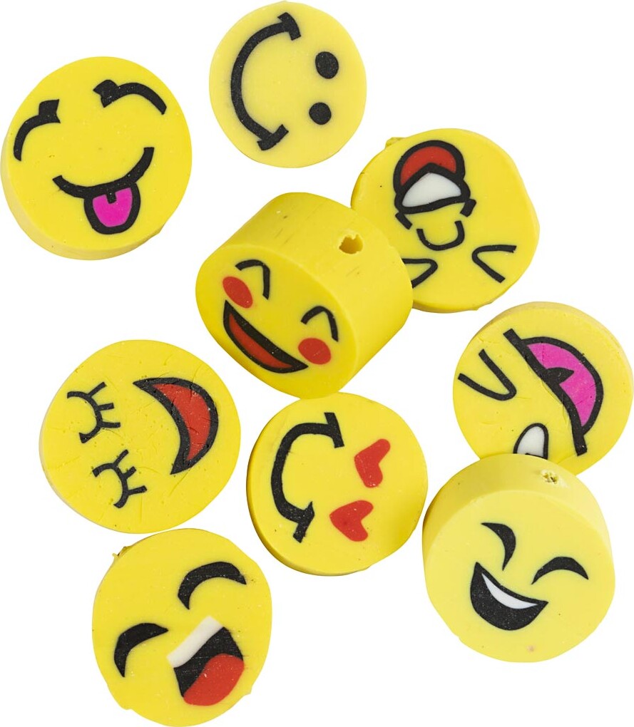 Figurperler - Smiley - ø 10 Mm - Hulstr. 1,5 Mm - 60 Stk | Se tilbud og ...