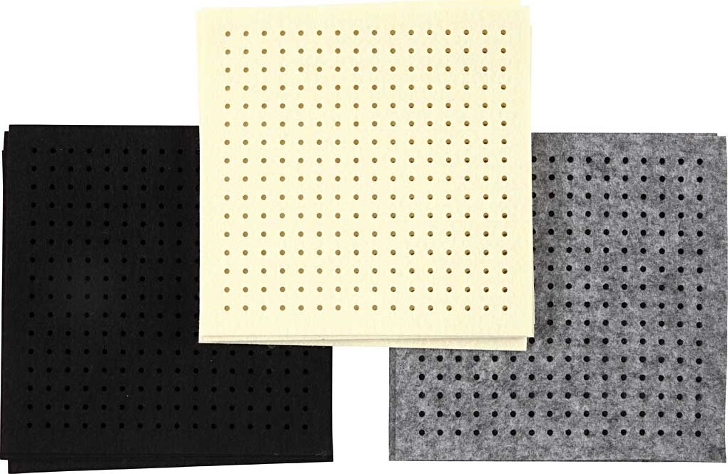 Køb Filt Med Huller - Str. 20x20 Cm - Tykkelse 3 Mm - Sort - Grå ...