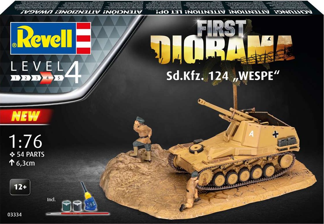 Revell - Sd Kfz 124 Wespe Model Tank - First Diorama - 1:76 - 03334 | Se tilbud og køb på Gucca.dk