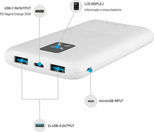 Fixed - Powerbank - Zen 10 - Usb-c + Usb-a - 10.000 Mah - Hvid | Se ...