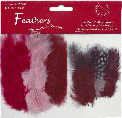 Fjer - 8-10 Cm - 18 Stk. - Bordeaux Rød | Se tilbud og køb på Gucca.dk