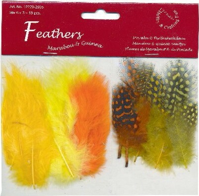 Køb Fjer - 8-10 Cm - 18 Stk. - Gul fra Marabou & Guinea - Gucca.dk