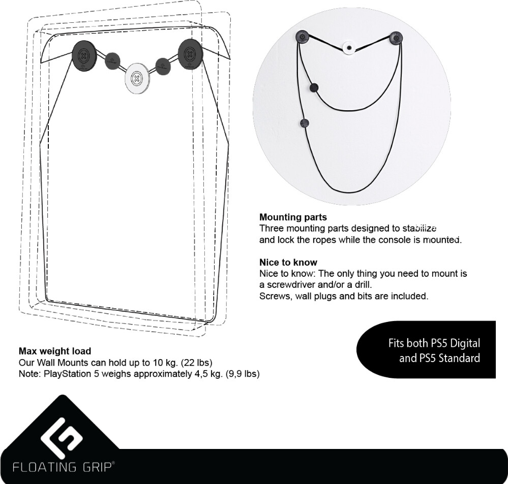 Floating Grip - Smart Wall Mount Til Ps5 Og Controller - Sort | Se ...