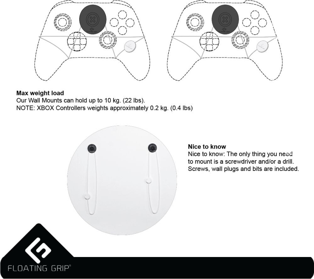 Køb Floating Grip - Xbox Seriex S Og Controllers Wall Mount - Gucca.dk