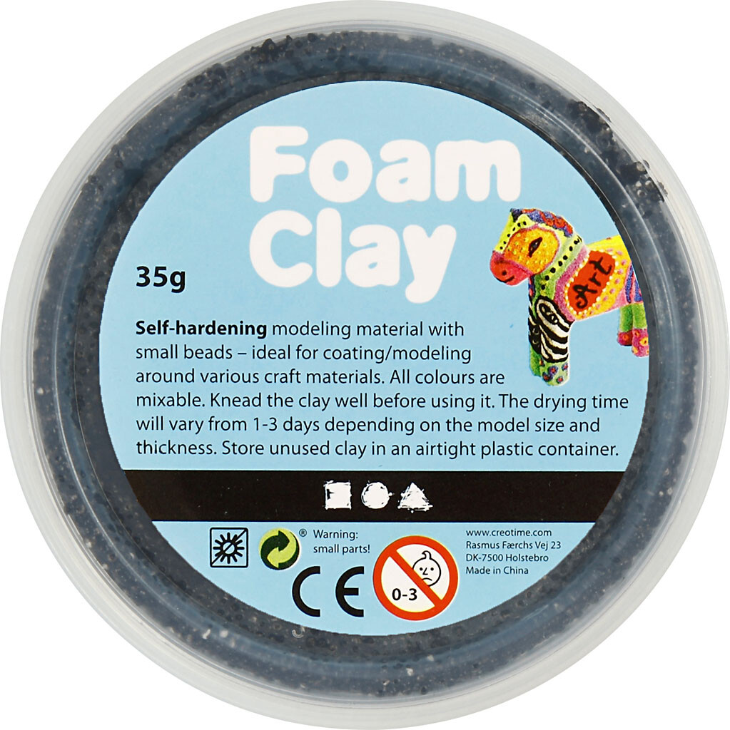 Køb Foam Clay - Sort - Modellervoks - 35 G - Gucca.dk