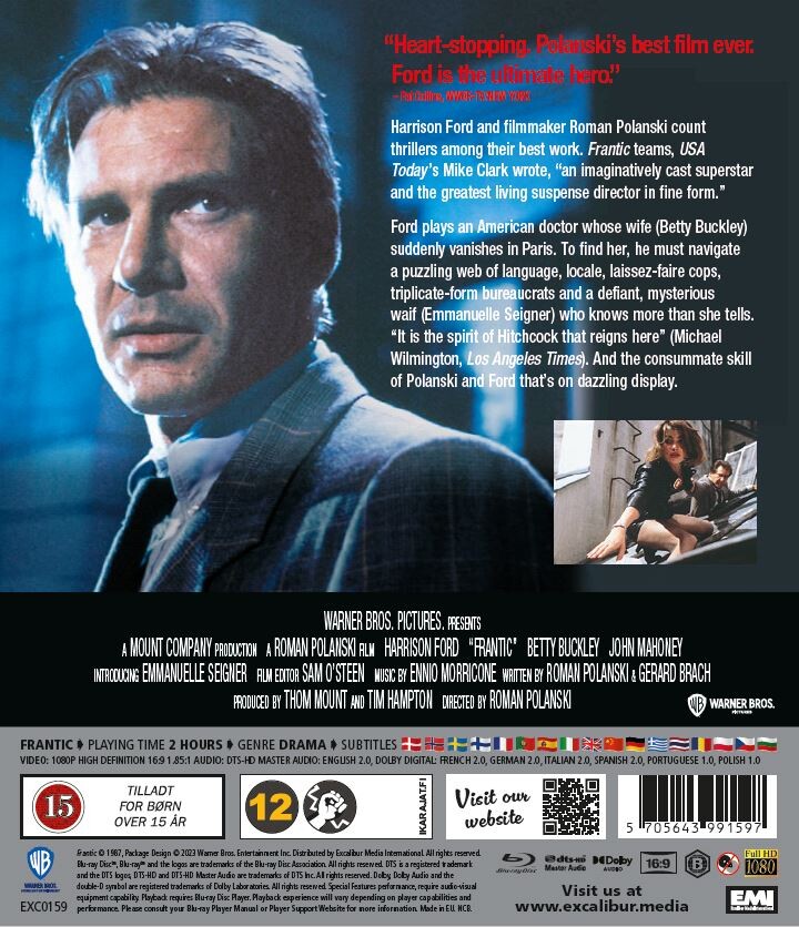 Køb Frantic på Blu-Ray - film fra 1988 - Gucca.dk