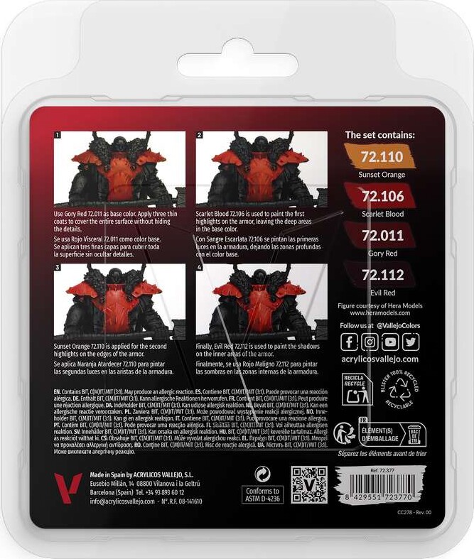 Køb Vallejo - Game Color - Red Color Set - 4x18 Ml - Gucca.dk
