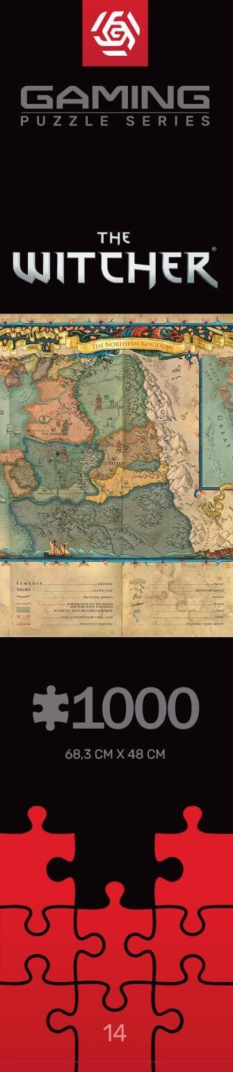 The Witcher - The Kingdoms Puzzle - 1000 Brikker | Se tilbud og køb på ...