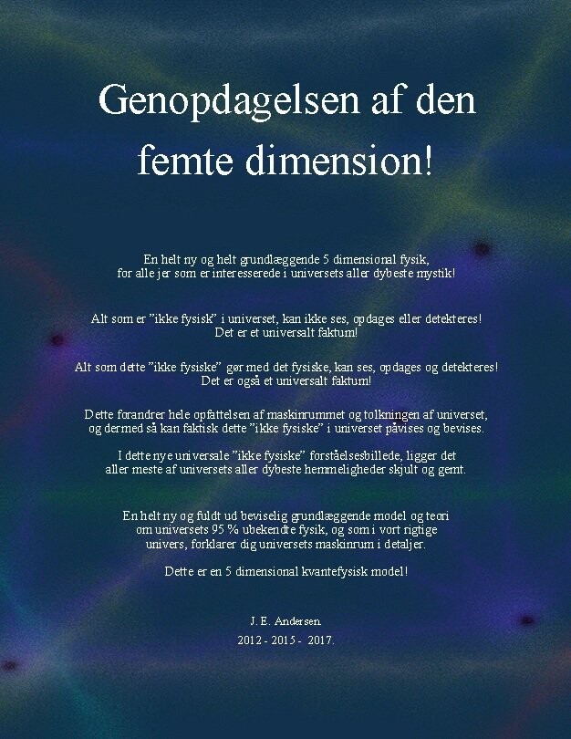 Køb Genopdagelsen Af Den Femte Dimension! af J.e. Andersen - bog ...