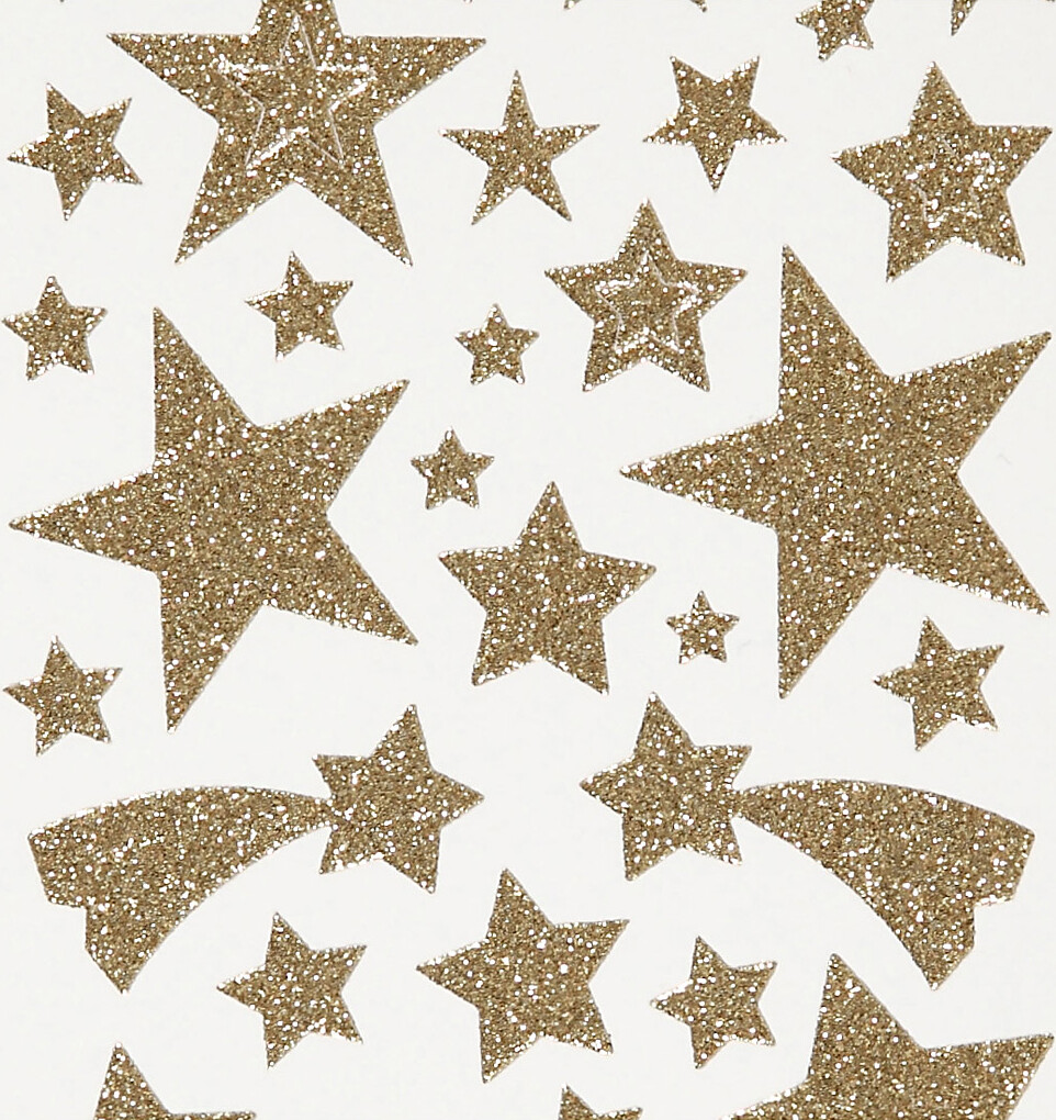 Køb Stjerne Klistermærker - Glimmer - Guld - 2 Ark fra Creativ Company ...