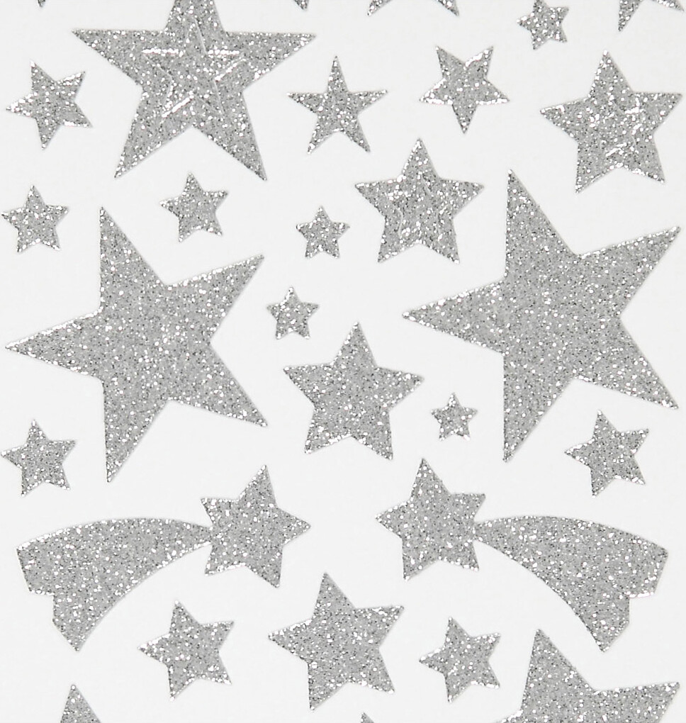 Køb Stjerne Klistermærker - Glimmer - Sølv - 2 Ark fra Creativ Company ...