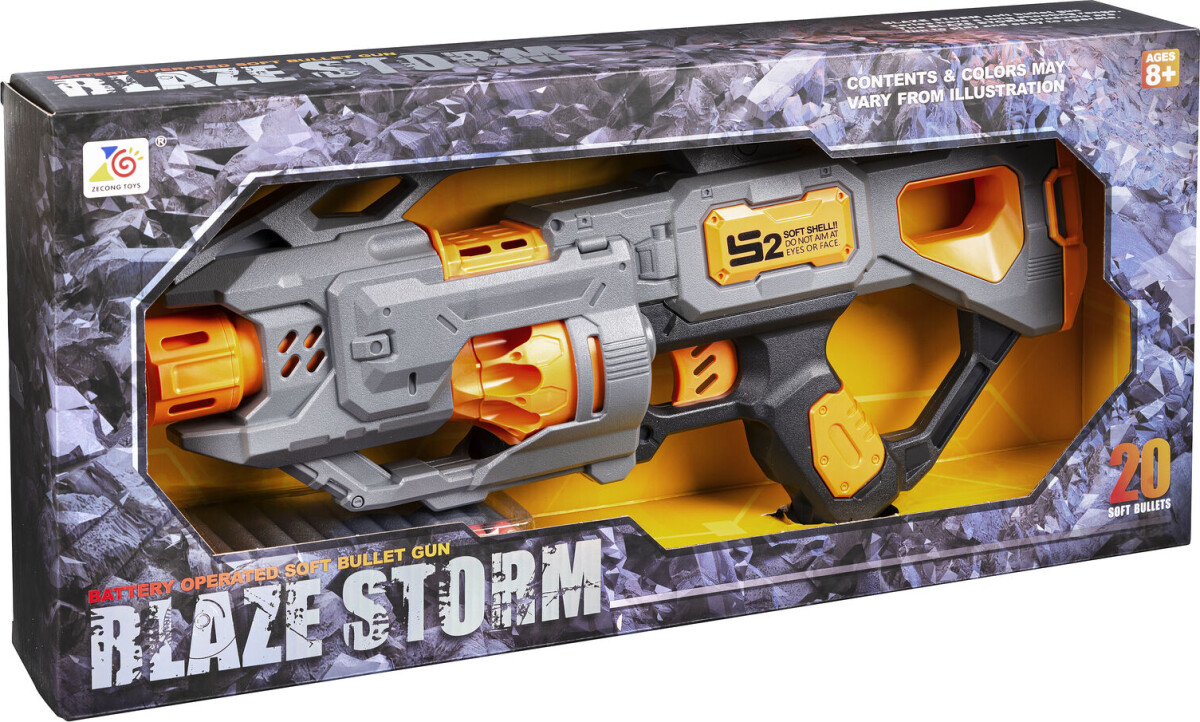 Blaze Storm - Soft Ball Gun S2 - Batteridrevet - Inkl. 20 Kugler | Se ...