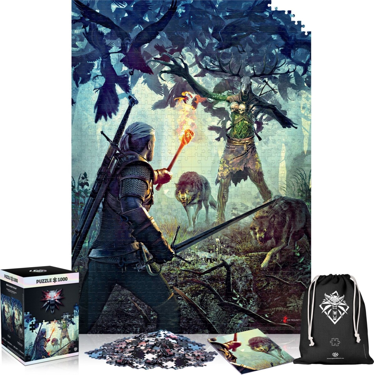 Køb The Witcher Puzzle - 1000 Brikker - Leshen fra Good Loot Puzzle ...