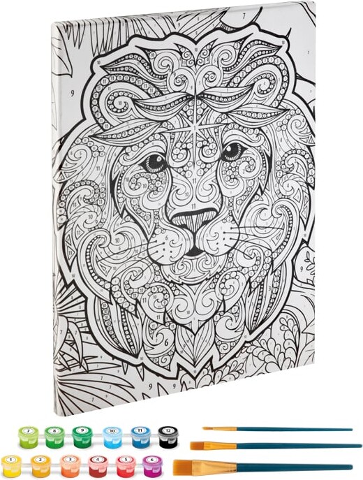 Grafix - Paint By Number - Lærred - Løve - 30x40cm | Se tilbud og køb ...