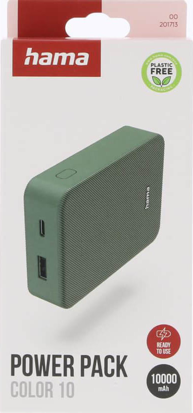 Hama Powerbank 10000 Mah - Usb-c + Usb-a - Colour 10 - Grøn | Se tilbud ...