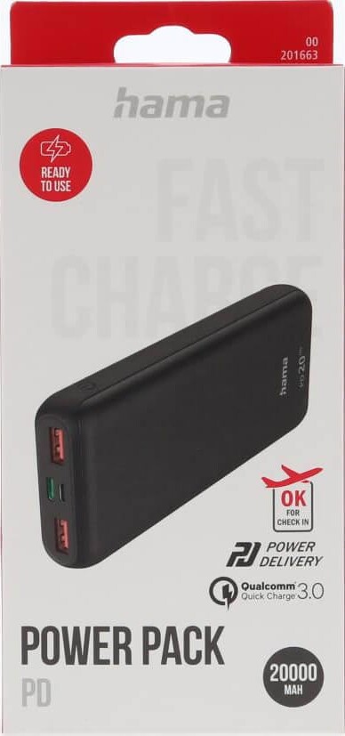 Hama Powerbank - Pd20-hd 20000 Mah - 2 Usb-a + Usb-c | Se tilbud og køb ...