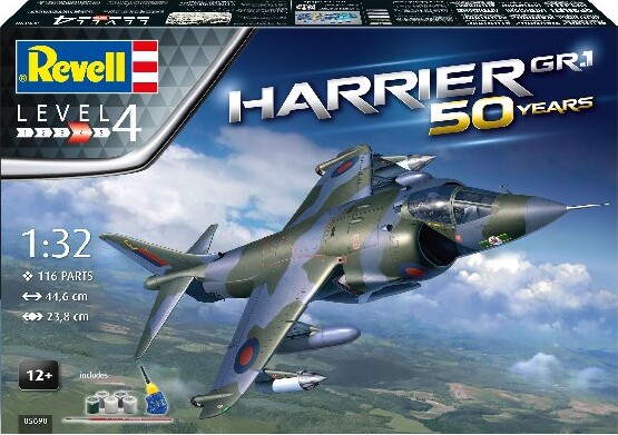 Køb Revell - Hawker Harrier Gr Mk.1 Modelfly Byggesæt - 1:32 - Level 4 ...