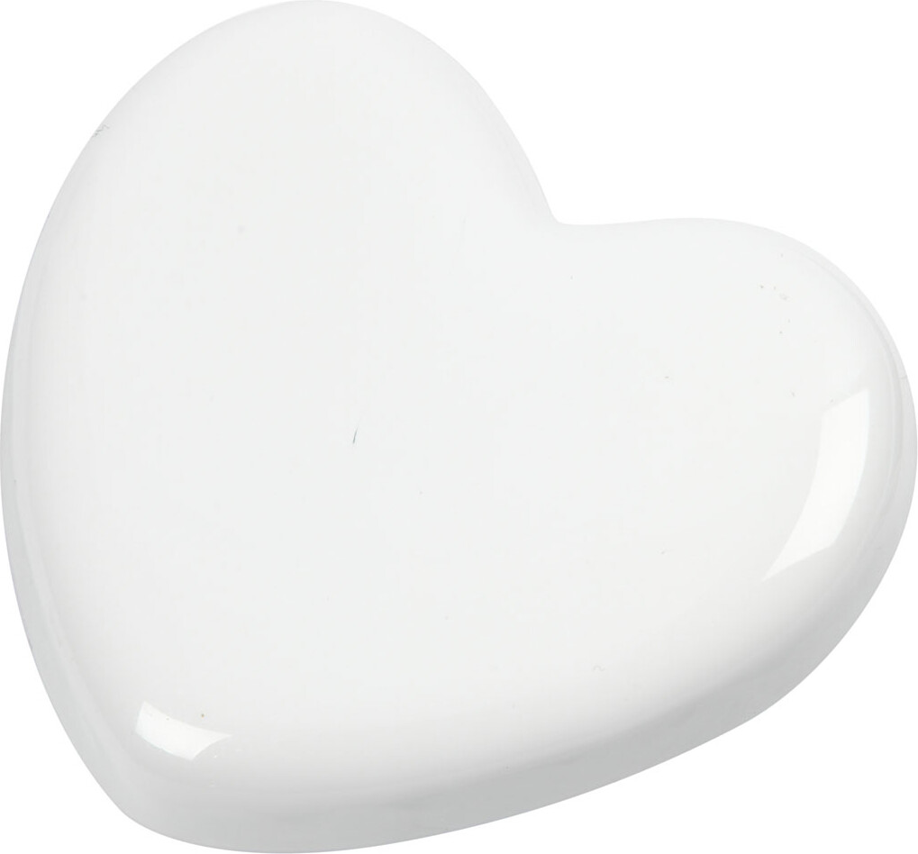Køb Hjerte - Str. 6,5x6,5 Cm - Tykkelse 10 Mm - Hvid - 1 Stk fra ...