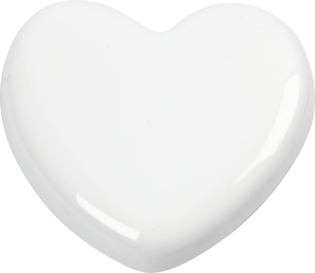 Køb Hjerte - Str. 6,5x6,5 Cm - Tykkelse 10 Mm - Hvid - 1 Stk fra ...