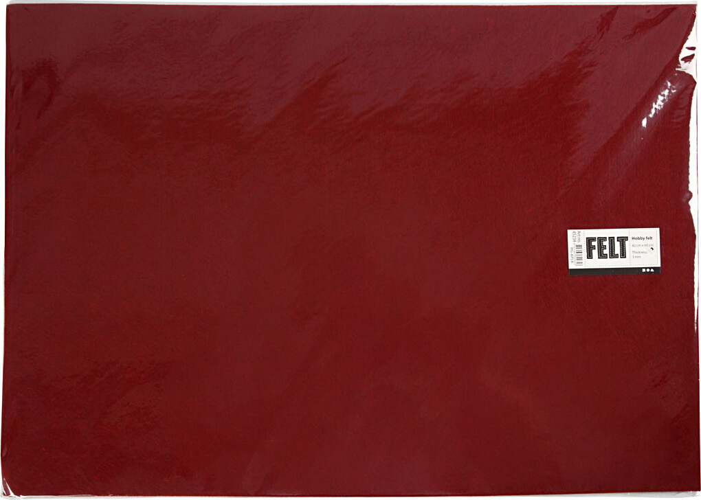 Køb Hobbyfilt - 42x60 Cm - 3 Mm - Gammel Rød - 1 Ark fra Creativ ...