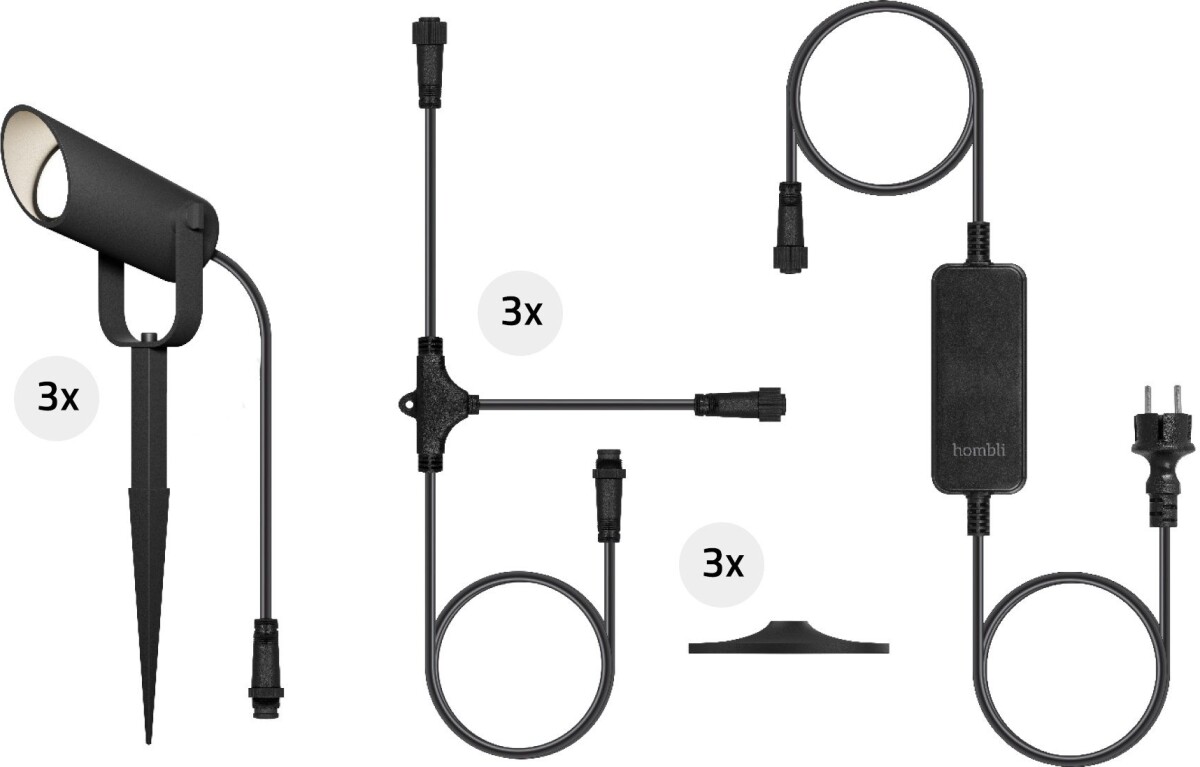 Køb Hombli - Outdoor Smart Spot Light - Kit - 3 Pcs - Gucca.dk