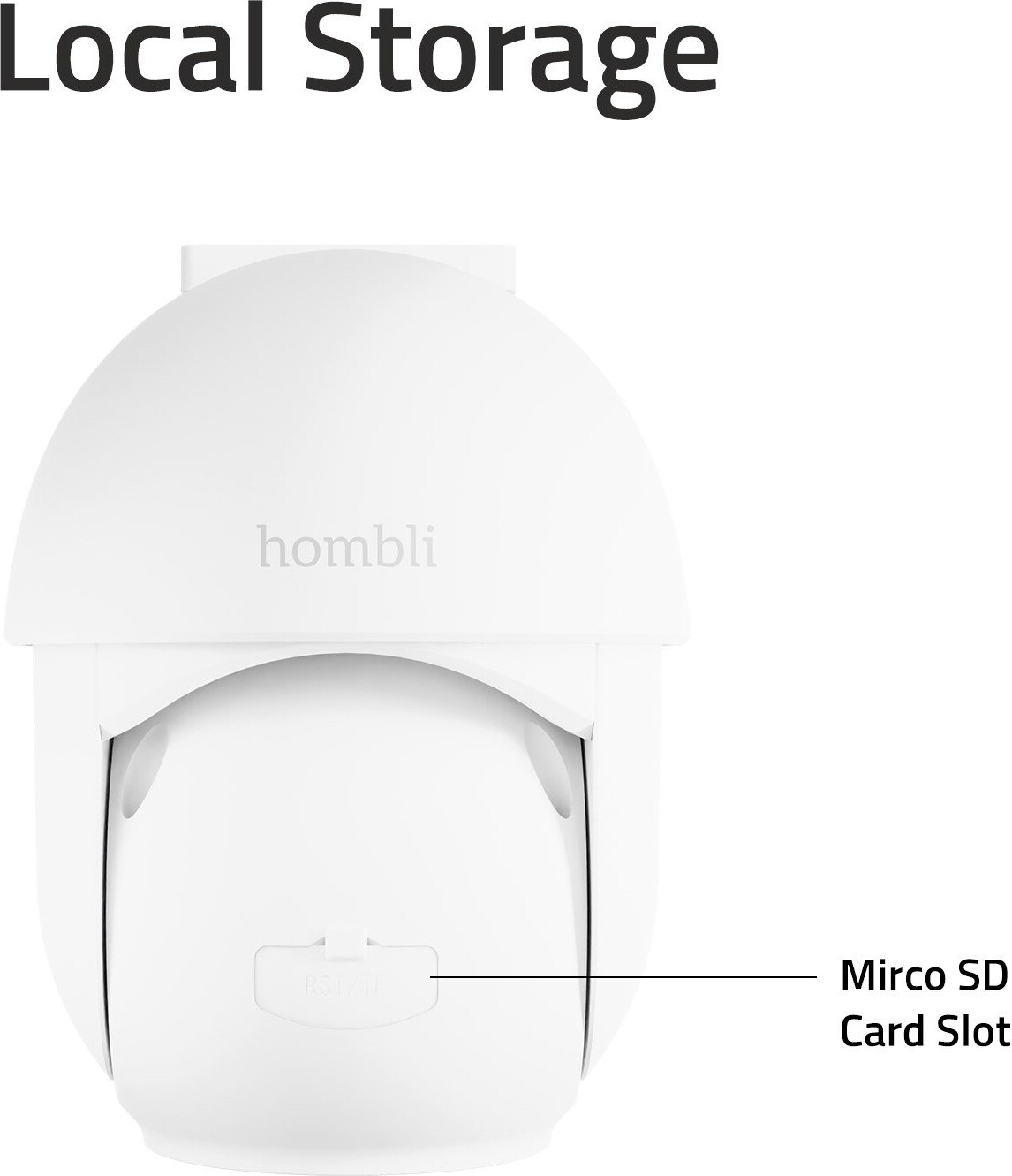 Køb Hombli - Smart Pan & Tilt Cam - Indendørs/udendørs - , Hvid - Gucca.dk