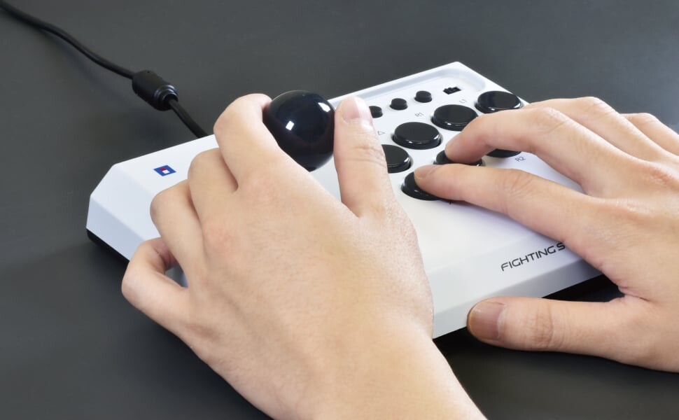 Hori - Fighting Stick Mini For Playstation®5 - White - 8 Inches By 6 ...