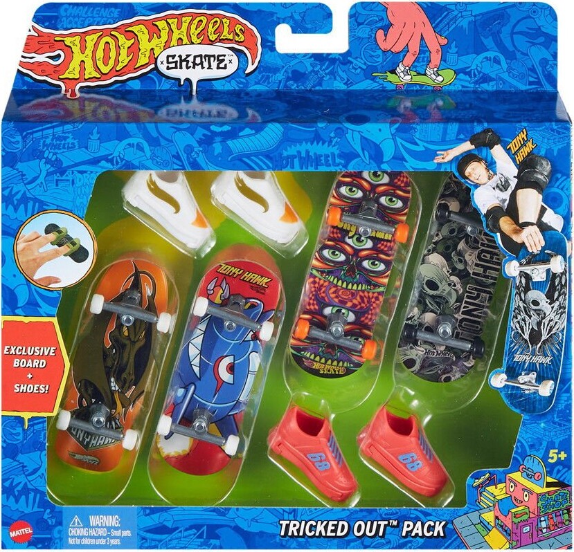 Hot Wheels - Tony Hawk Finger Skateboards 4-pakke - Asst | Se tilbud og ...