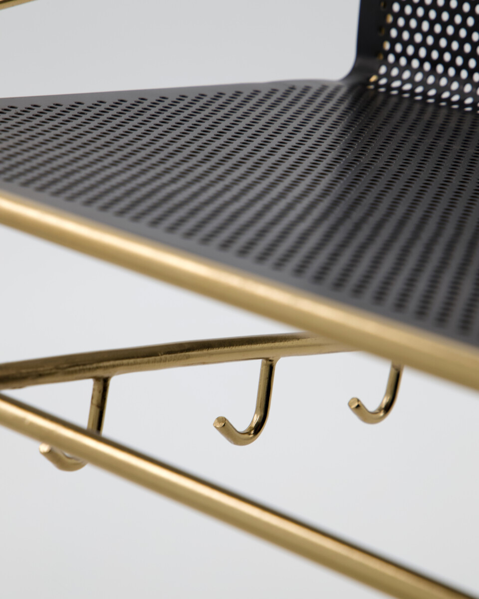 Køb House Doctor - Hylde - Hdwally - Antik Messingfinish - Sort Metal ...