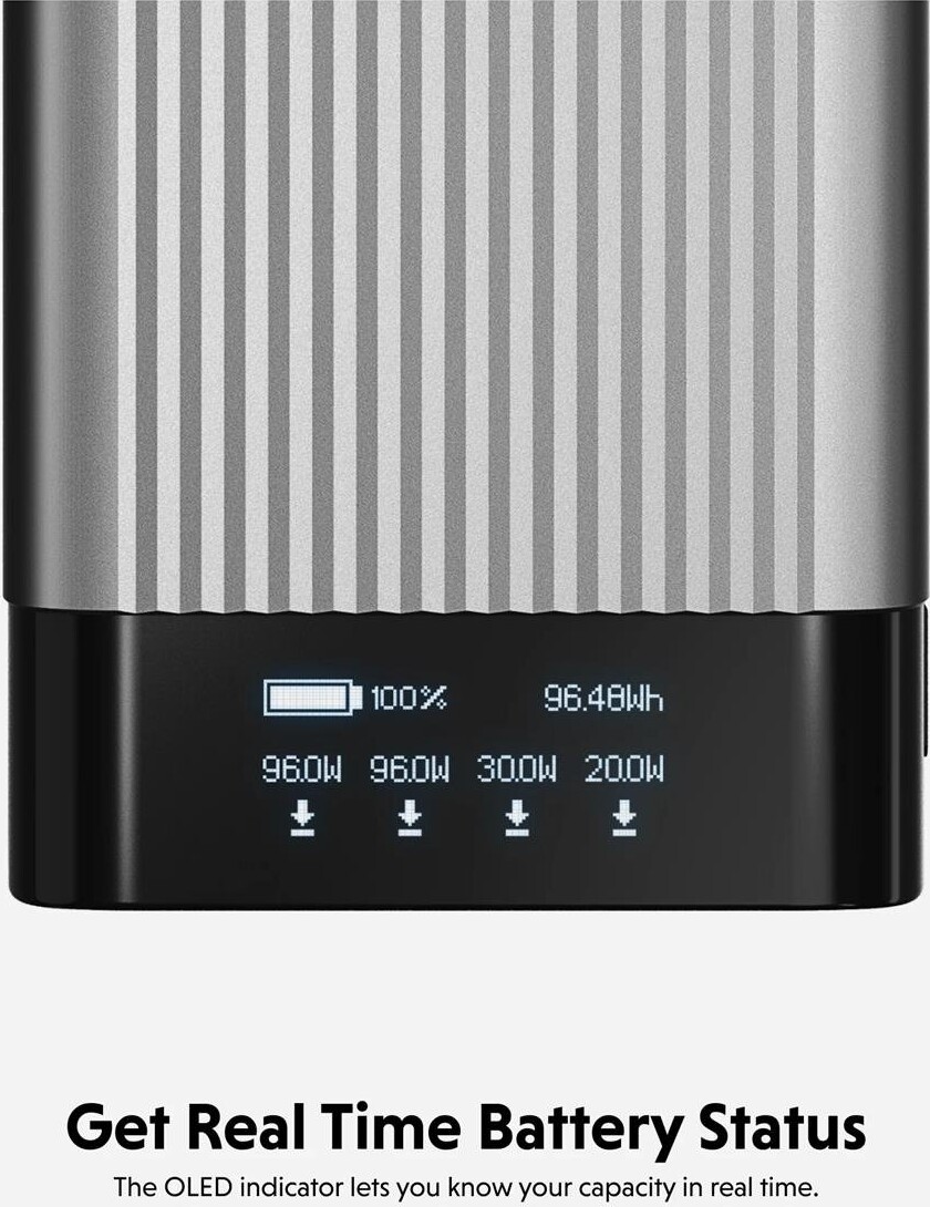 Hyper - Hyperjuice - 245w Usb-c 100wh Power Bank Med Oled Display | Se tilbud og køb på Gucca.dk