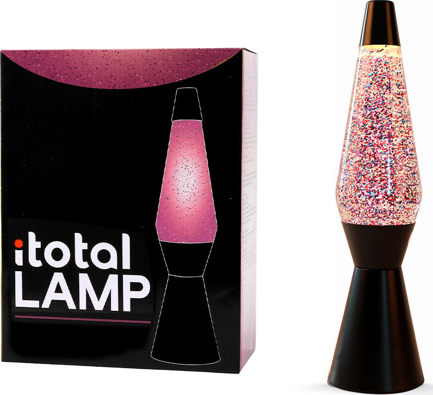 Køb Itotal - Lava Lampe - 40 Cm - Sort Base Og Glitter - Gucca.dk