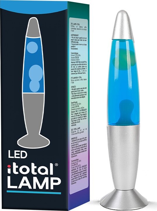 Itotal - Led Lava Lampe Med Blå Lys - Sølv Base - Hvid Voks | Se tilbud ...
